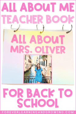 "All About Me" Teacher Book (Back to School) - Forever Learning and Growing